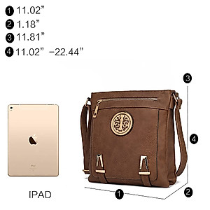 MKF Crossbody Bag for Women – PU Leather Pocketbook Handbag Multi Compartment Messenger Purse – Shoulder Strap