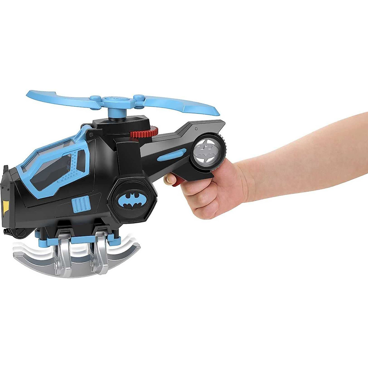 Fisher-Price Imaginext DC Super Friends Batman Toy Helicopter with Spinning Propellers and Claw for Preschool Pretend Play, Bat-Tech Batcopter