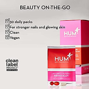 HUM Runway Ready Set - Support for Strong Hair, Skin and Nails - Vitamin Pack Blend of Vegan Biotin, Black Currant Seed Oil & Sunflower Seed Oil - Healthy Hair, Nails & Skin Vitamins (30 Day Supply)
