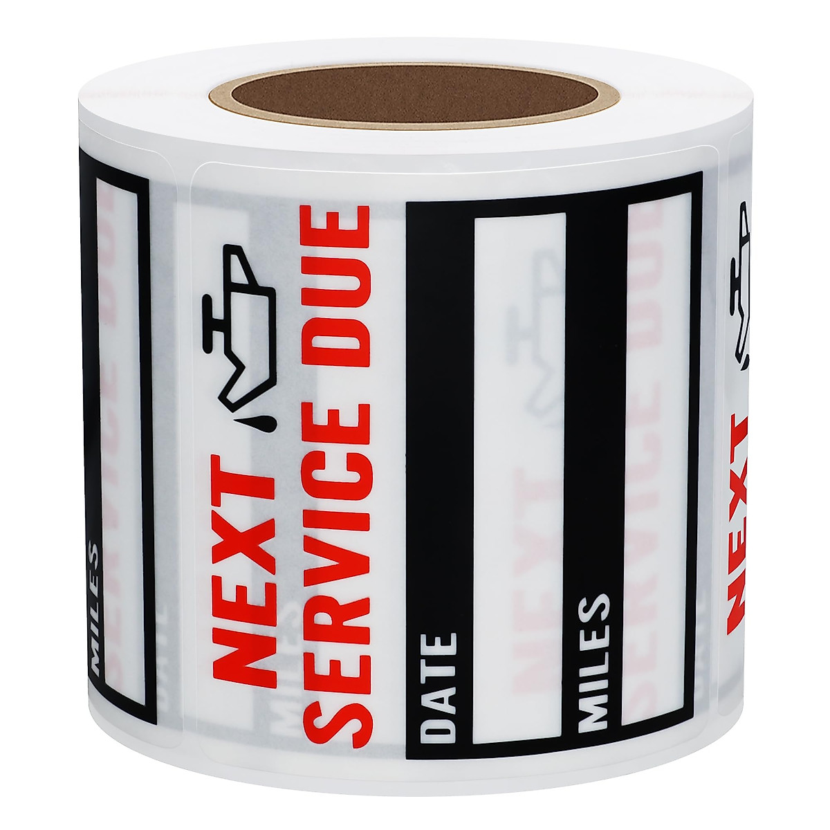 Hybsk Transparent Oil Change/Service Reminder Stickers 2"x2" Premium Quality 200pcs Clear PET Oil Change Stickers (Black)