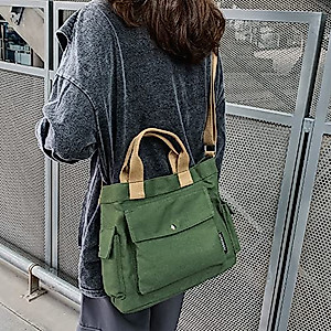 JUXINPIJU Vintage Canvas Messenger Bag Large Capacity Crossbody Bag Hangbag for Women and Girls