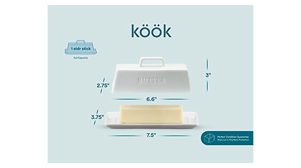 Kook Ceramic Butter Dish - Stylish & Functional Storage
