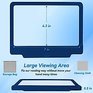 5X Magnifying Glass for Reading, Large and Lightweight Magnifier with 36 Ultra-Bright Dimmer LED Lights Provide Full-Page Viewing Area Evenly Lit Perfect for Low Vision Person and Seniors(Dark Blue)