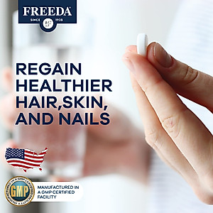 Freeda Biotin 10000 mcg - Kosher Biotin 10000mcg Hair Skin and Nails Vitamins for Hair Growth - Biotin Pills Hair Growth Vitamins B7 - Superior Biotin Supplement Hair Vitamins for Women & Men (100 Ct)