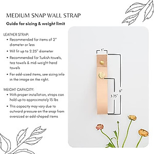 KEYAIIRA - Leather Wall Strap that Opens & Closes - entryway hook for handbags, shopping totes, keys, towels minimalist functional interior design snap jewelry hook