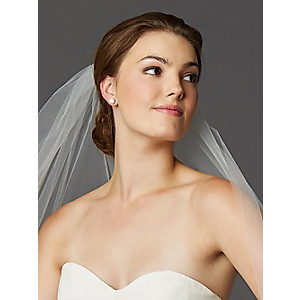 Mariell Cubic Zirconia Crystal Stud Earrings, 2 Carat Round CZ Solitaire, Imitation Diamond Earrings.