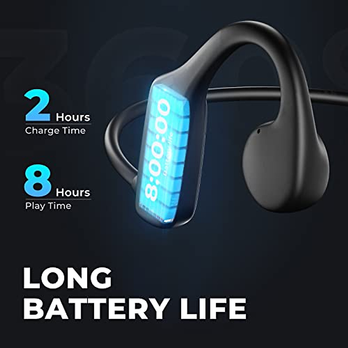 BEARTAIN Swimming Headphones, Bone Conduction Headphones IP68 Waterproof Wireless Bluetooth 5.3 Earphones Open Ear Sports Headset Built-in 32GB Memory with MP3 Player for Swimming,Running,Hiking