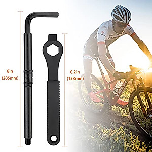 Oumers Bicycle Crank Puller Tool Set, Bike Crank Extractor+16mm Spanner Wrench+Bike Bottom Bracket Remover+Lengthen Allen Key Wrench +Square Head,Bike Repair Kit for all Cycling Enthusiasts