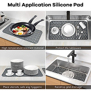 Toovem Sink Protectors for Kitchen Sink 26''x 14'',Silicone Sink Mats for Bottom of Stainless Steel/Porcelain Sink, Foldable Sink Mat for Kitchen, DIY, No-Slip Sink Grid Accessories