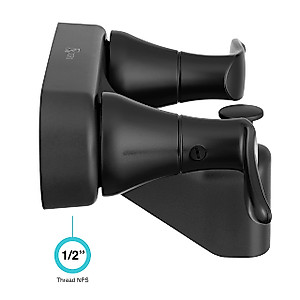 Dura Faucet DF-SA110LH-MB RV Tub & Shower Faucet Valve Diverter with Winged Levers (Matte Black)