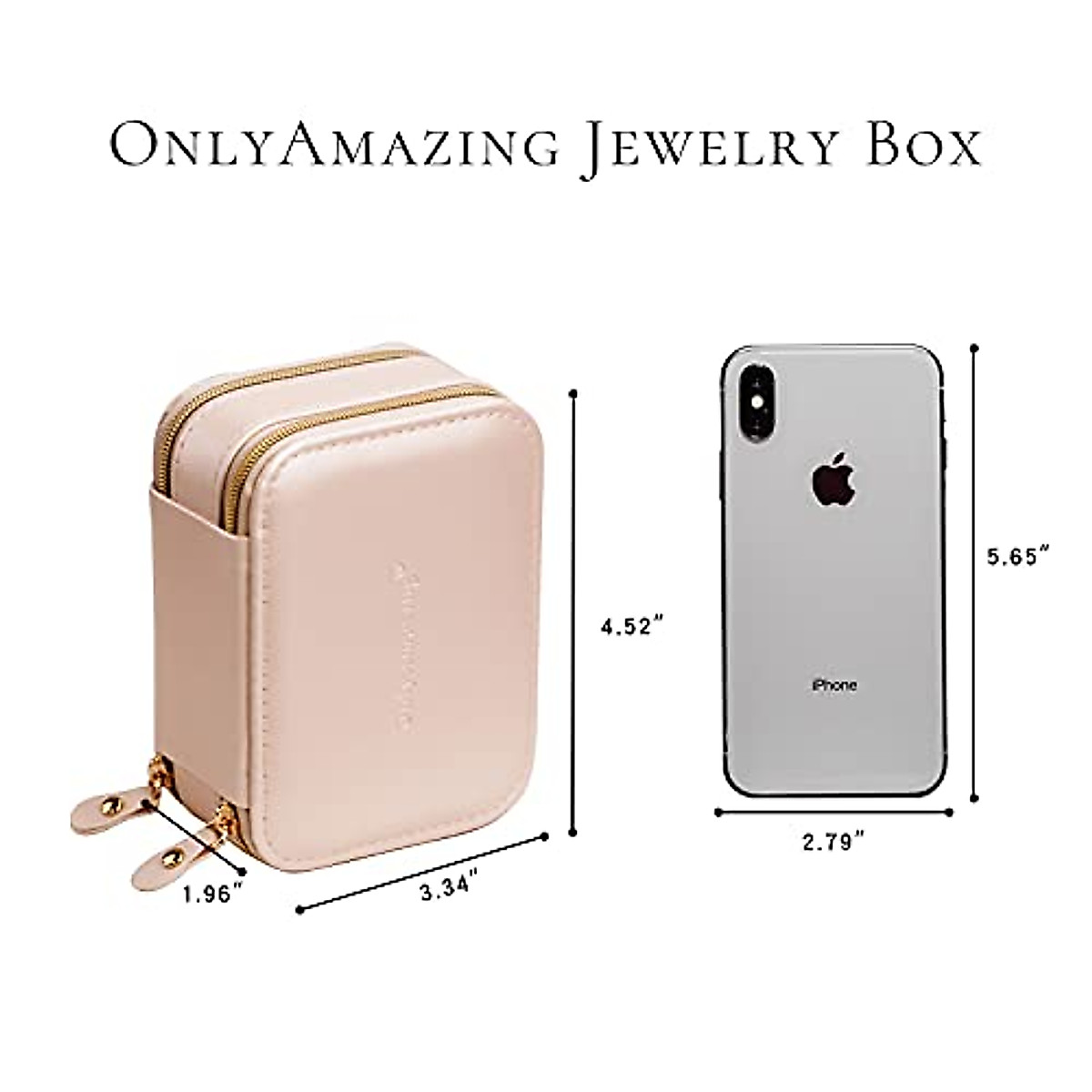 onlyamazing Mini Jewelry Travel Case,Small Travel Jewelry Organizer Portable Jewelry Box Travel Mini Storage Organizer