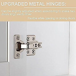 MUPATER Kitchen Pantry Storage Cabinet with Microwave Stand, 72'' Freestanding Hutch Cabinet with Buffet Cupboard, Drawer and Doors for Home, White