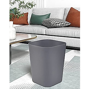 Bathroom Trash Can,Gereen 2 Gallon Small Trash Can,Square Trash Bin Wastebasket for Bathroom Bedroom Kitchen Countertop Under Sink (Pack of 2, White+Gray)