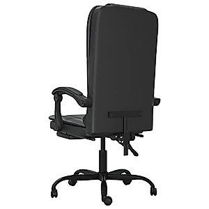 Home Office Chair, Ergonomic Office Chair, Massage Reclining Office Chair Black Faux Leather Suitable for Home Office