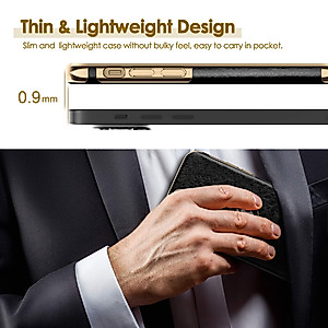 LOHASIC for iPhone 12 Pro Max Leather Case, Slim Luxury Elegant Men Women Business PU Cover Soft Non-Slip Grip Shockproof Anti-Scratch Protective Phone Cases for iPhone 12 Pro Max 6.7 inch - Black