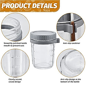 Nialnant Overnight Oats Containers with Lid and Spoon,2 Pack Mason Jars for Overnight Oats,Reusable Overnight Oats Jars for Yogurt Parfaits,Fruit,Vegetable