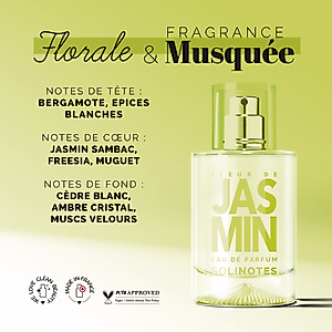 SOLINOTES Jasmine Flower Perfume for Women - Eau De Parfum | Delicate Floral and Soothing Scent - Made in France - Vegan - 1.7 fl.oz