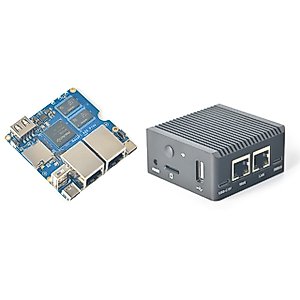 NanoPi R2S Plus Open Source Mini WiFi Router with Dual-Gbps Ethernet Ports 1GB DDR4 RAM Based in RK3328 Soc for IOT NAS Smart Home Gateway Support Docker OpenWrt Ubuntu-Core (with CNC Metal Case)