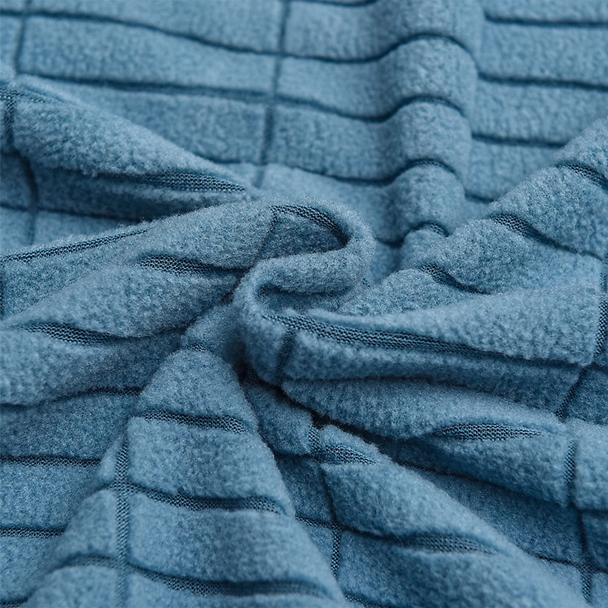 Stretch Chaise Cushion Covers for L Shape Sofa Chaise Lounge Sectional Sofa Slipcover, 1/2/3/4 Seat Sofa Cover Anti Slip Furniture Protector Loveseat U Shape Couch Cover (Blue Chair(1pcs))