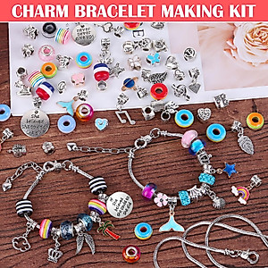 85 Pcs Charm Bracelet Making Kit, Acejoz DIY Charm Bracelets Beads for Girls, Adults and Beginner Jewelry Making Kit
