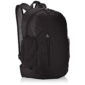 Amazon Basics Lightweight Packable Hiking Travel Day Pack Backpack - 17.5 x 17.5 x 11.5 Inches, 25 Liter, Black