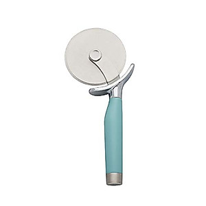 KitchenAid Gourmet Stainless Steel Wire Masher, One Size, Matte Aqua Sky & Gourmet Pizza Wheel, One Size, Matte Aqua Sky