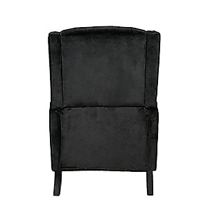 Christopher Knight Home Diana Wingback Recliner, Black + Dark Brown