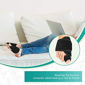 Bunion Corrector Big Toe Straightener, Bunion Splint Kit with 6 Pieces Gel Toe Separators for Day and Night Use, Relief Pain for Hallux Valgus, Hammer Toe, Overlapping Toe, Fits Women and Men