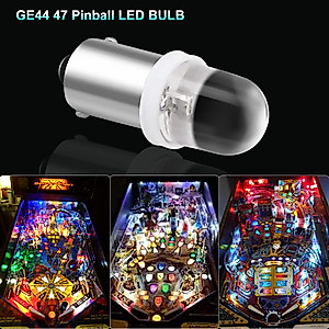 Keiurot GE44 47 756 755 Bulb Ba9s Led Bulbs for Pinball Led Bulbs Pinball Machine Light Bulb Fits Fender 1893 1895 Light Bulb 6.3V 6V DC White Pack of 20