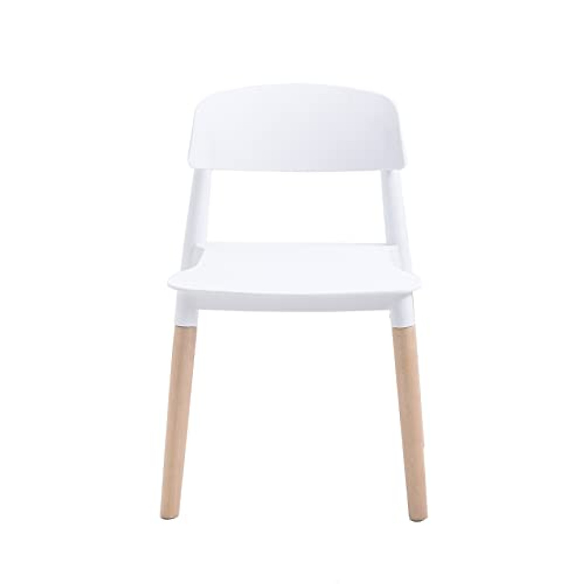 Porthos Home Clyde Dining Chairs Set of 4 with Waterproof and Stain-Resistant PP Plastic Back, Seat and Legs with Woody Accents (Space-Saving Stackable Design for Dining Rooms