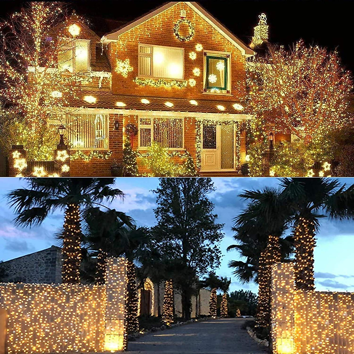 XUNXMAS Bright Christmas Lights Outdoor 800 LED Christmas String Lights, 327ft 8 Modes Timer Fairy Twinkle Tree Lights for Home, Party, Holiday, Indoor Xmas Decorations Warm White