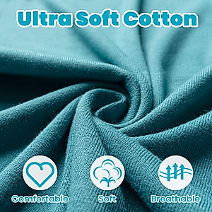 Baby Knotted Gown, Super Soft Newborn Infant Long Sleeve Sleeper for Baby Girl and Boy Sleepwear with Hat Set (Blue Green, 0-3 Months)