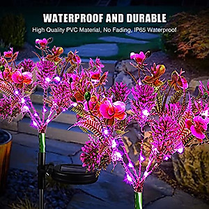 Neporal Solar Lights Outdoor Garden Decorative, 4 Pack Solar Powered Phalaenopsis Flower Lights Design, Solar Light Outdoor Waterproof IP65, Solar Garden Decorations - Gardening Gifts for Women