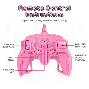 NQD 4WD Remote Control Truck - 1:14 Big Monster Stunt Car All Terrain Off-Road Hobby RC Truck 2.4Ghz with LED Headlight Rock Crawler Rechargeable Electric Toy for Boys & Girls Gifts（Pink）
