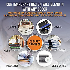 Acrylic Bookends, 2 Pairs of Clear Invisible Book Ends for Shelves, 4mm Heavy Duty Non Skid Book Holders for Books, Movies, DVDs, CDs, Video Games. Book Stopper for Home, Office, Library (Black)