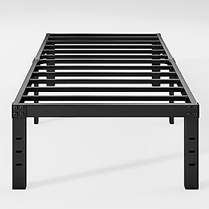 Neslime 14 Inch Twin XL Bed Frames No Box Spring Needed, Tall Metal , Heavy Duty, Easy Assembly and Noise Free, Black