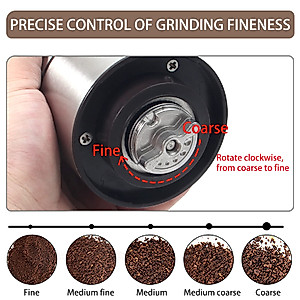 NewlukPro Coffee Grinder Electric, Portable Mini Conical Burr Mill, Stainless Steel Compact Cafe Grind with Precise Adjustable Settings,Automatic Coffee Bean Grinding for Drip Espresso PourOver