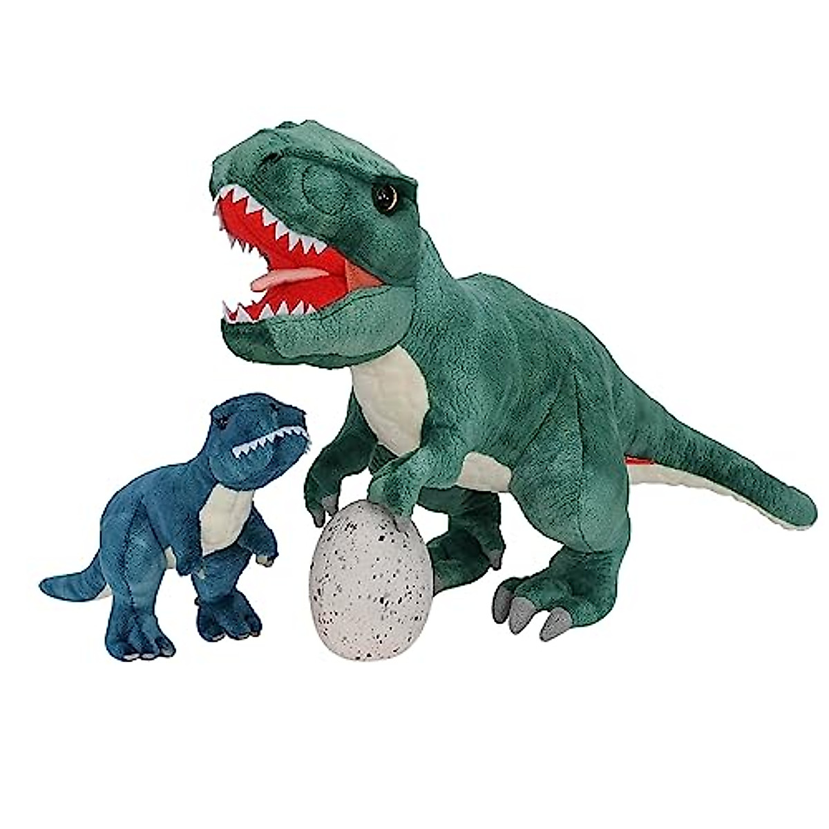 Wilomis Dinosaur Stuffed Animal 12” Mommy with Baby, 3 Pieces of Cute Dinosaur Plush Toys Dino Plushies for Kids Girls Boys Set（T-rex Family）