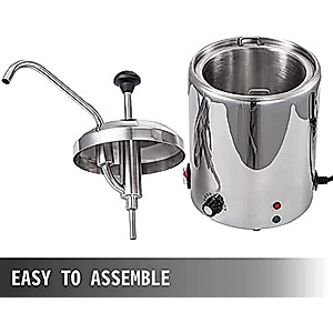 ANSNAL Cheese Dispenser with Pump,2.5L Capacity Hot Fudge Warmer, 800W Electric Hot Fudge Dispenser,10/20/30ML Automatic Cheese Dispenser for Hot Fudge Cheese Caramel,Temperature Control 30-110℃
