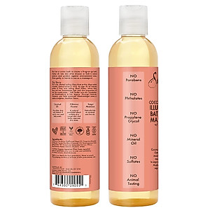 Shea Moisture Coconut & Hibiscus Massage Oil and Body Oil for Dry Skin, Bath Oil with Coconut Oil and Vitamin E Oil for Skin, 8 oz