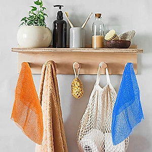 Trounistro 6 Pack African Bathing Sponge African Exfoliating Body Net Bathing Sponge Long Net Back Scrubber Exfoliating Shower Skin Smoother for Daily Use or Stocking Stuffer Women Man, 6 Colors