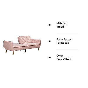 Novogratz Tallulah Memory Foam Futon, Pink