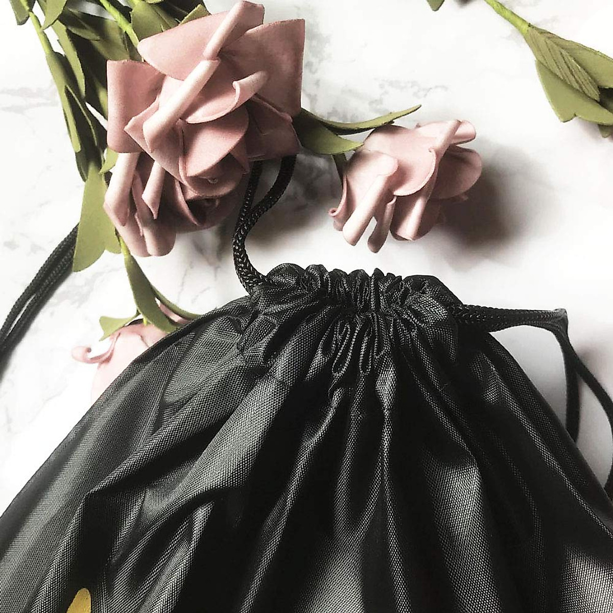 Snogisa 7 Pieces Bride and Bride Tribe Drawstring Bags, Drawstring Bachelorette Party Backpacks,Wedding Drawstring Gift Bag for Bridal,Perfect for Hangover Kit for Bride and Bridesmaids (Black)