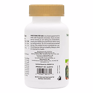 NaturesPlus Source of Life Garden Certified Organic Calcium with AlgaeCal - 1000 mg, 120 Vegan Capsules - Plant-Based Bone Health Support Supplement - Vegetarian, Gluten-Free - 30 Servings