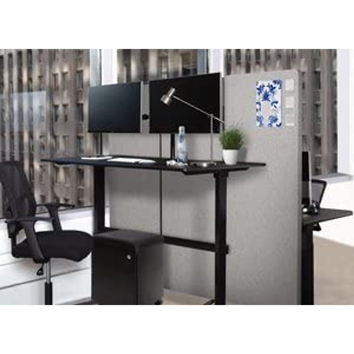 Stand Steady ZipPanels Office Partition | Room Dividers | Three Zip Together Panels Provide Privacy and Reduce Ambient Noise in Workspace, Classroom and Healthcare (Dark Gray)