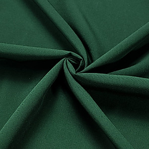 Hi-Tie Forest Green Solid Banded Collar Dress Shirts for Men 4 Way Stretch Long Sleeve Wrinkle-Free Shirts with Pocket Regular Fit Button Down