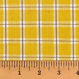 Summer Yellow 6 Cotton Homespun Plaid Fabric by JCS - Sold by The Yard