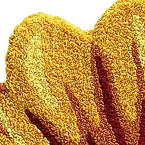 Sunflower Rug for Kitchen Bathroom Bedroom Living Room - Hand Woven Round Flower Floor Mat Modern Area Rugs Runner, Yellow