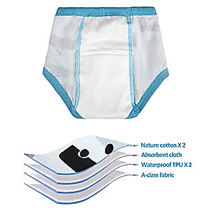 MooMoo Baby Training Pants 6 Packs Toddler Training Underwear for Boy and Girl Potty Training Car and Dinosaur 2T