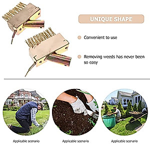 HANABASS Grabber Tool 2pcs Steel Wire Brush Manual Weeders Garden Wire Brush Tools Weeding Tool Hand Tools